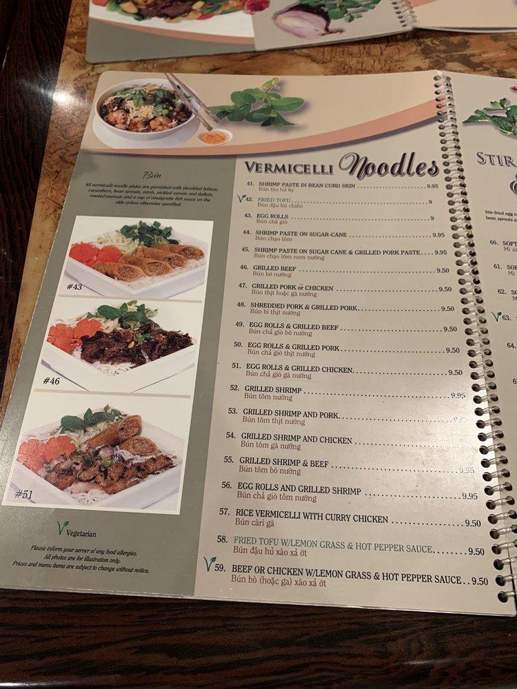 Menu at Phở Duyên Mai restaurant, San Diego, Kearny Villa Rd #111