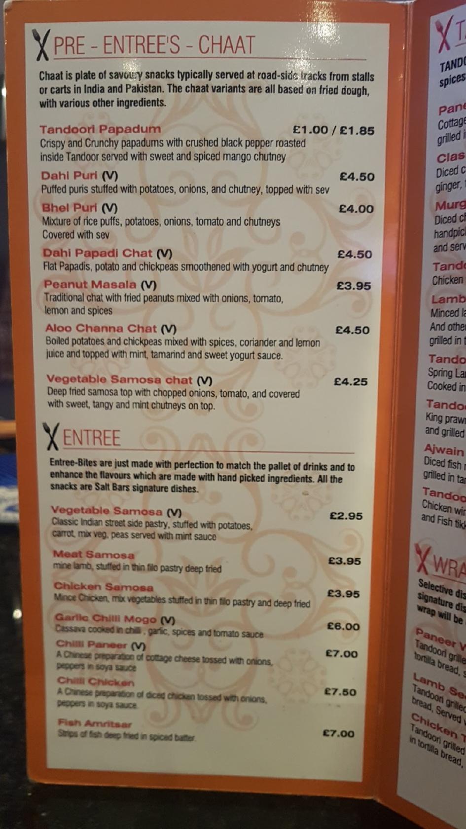 Menu at Salt Bar Restaurant, Harrow, 1 Roxeth Hill