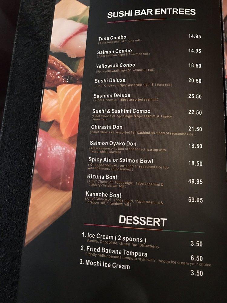 Menu at Kizuna Sushi Bar & Grill, Kaneohe