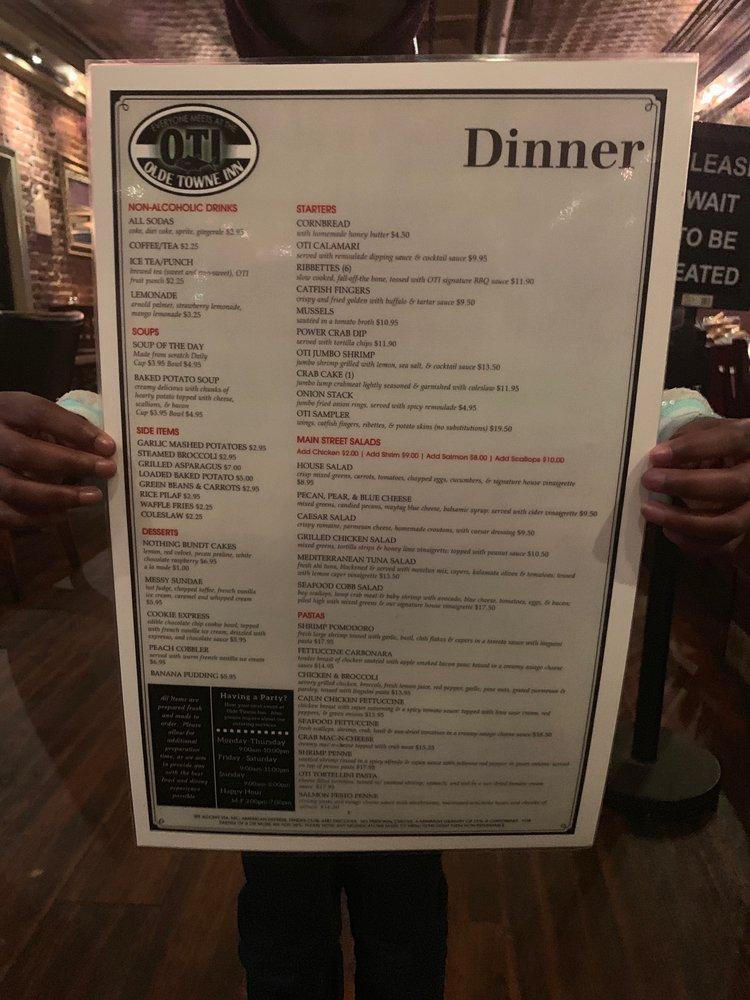 Menu at Olde Towne Inn restaurant, Upper Marlboro