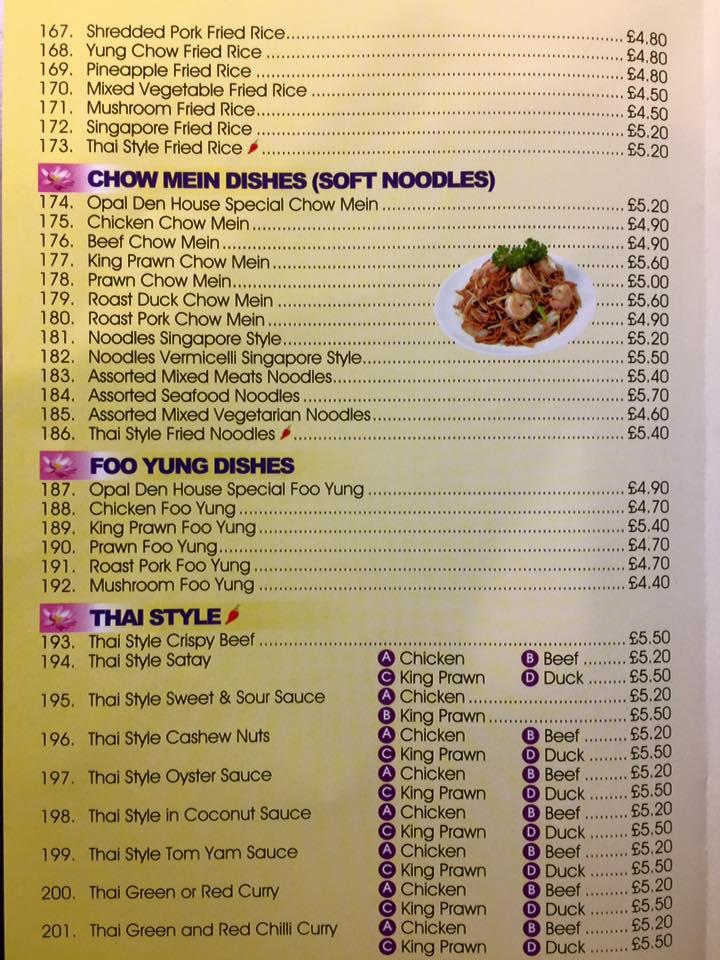 Menu at Opalden restaurant, Aberkenfig