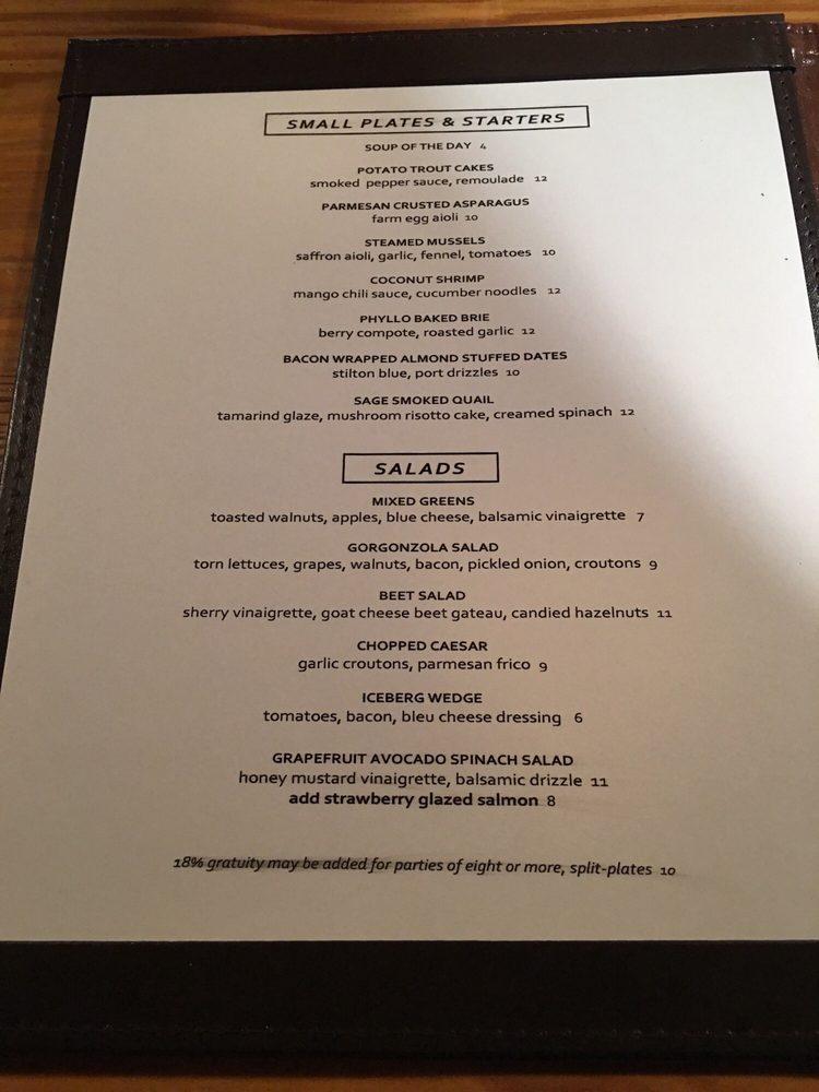 Menu at Painted Pony Restaurant, St. George