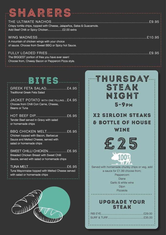 Menu at Queen Vic Hotel Sunderland pub & bar, Sunderland
