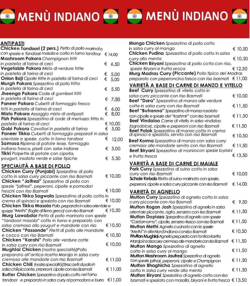 Menu at Regal Restaurant, Brescia