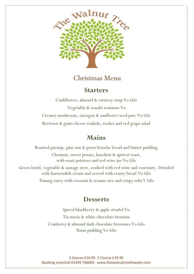 Carta del restaurante The Walnut Tree, Thwaite, Eye, Norwich Rd