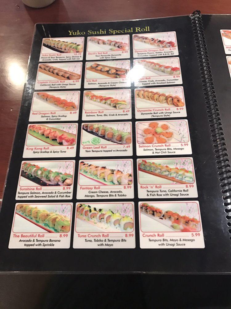 Menu at Yuko Maki restaurant, North Vancouver, Lonsdale Ave