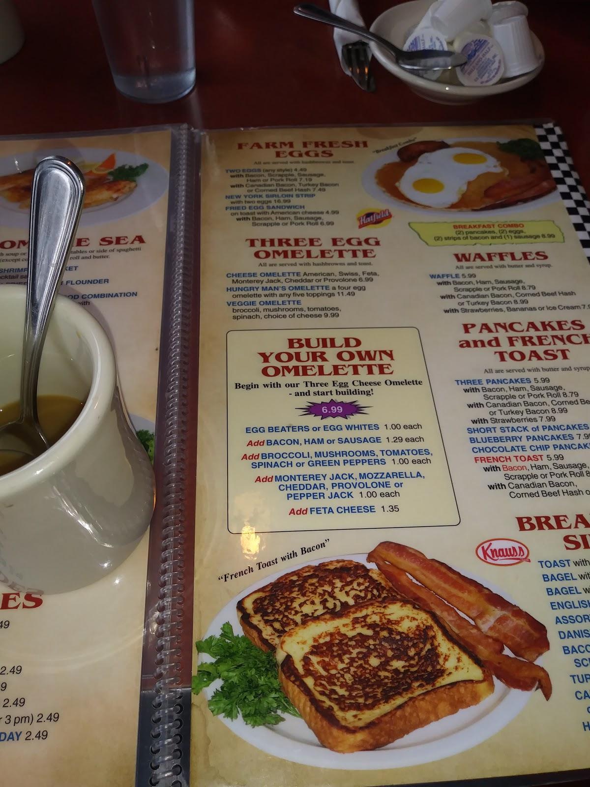 Menu at Mayfair Diner restaurant, Philadelphia, Frankford Ave