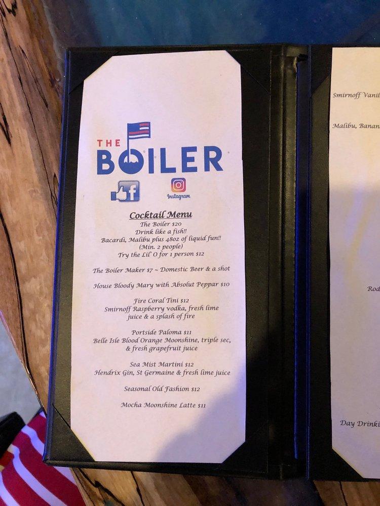 Menu at The Boiler pub & bar, Vero Beach