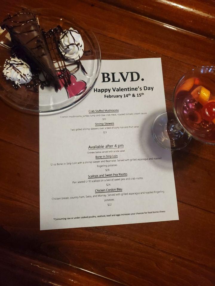 Menu at The Boulevard Grill pub & bar, Johnstown