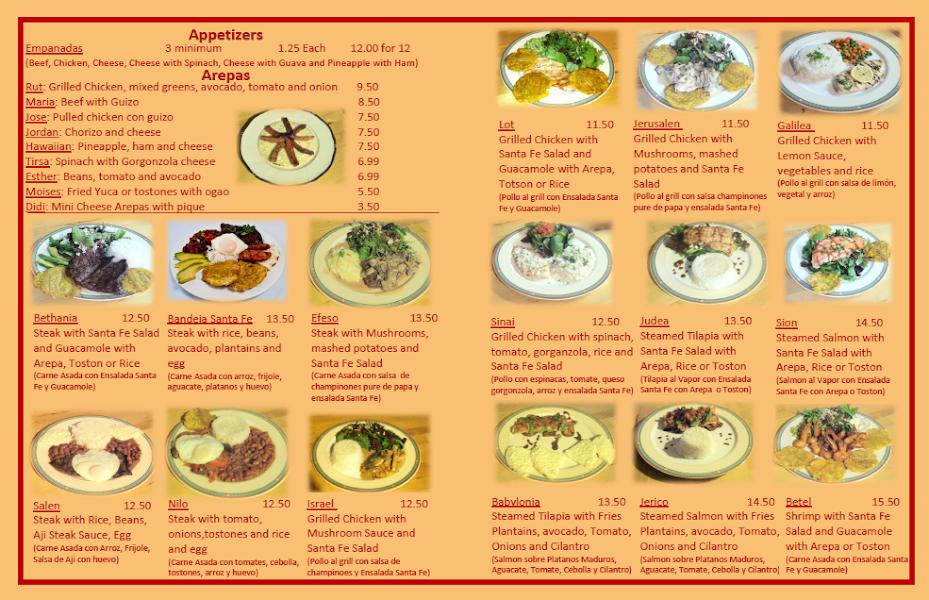 Menu at Aqui Es Santa Fe restaurant, Port Chester