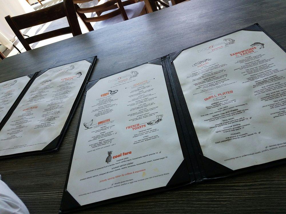 Menu at Bagatelle restaurant, Key West