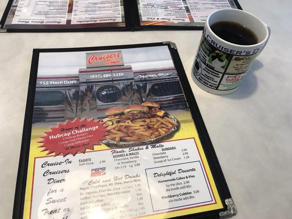 Menu at Cruisers Diner restaurant, Seaman