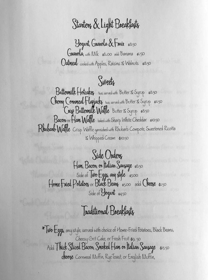 Menu at Hudson Point Café cafe, Port Townsend