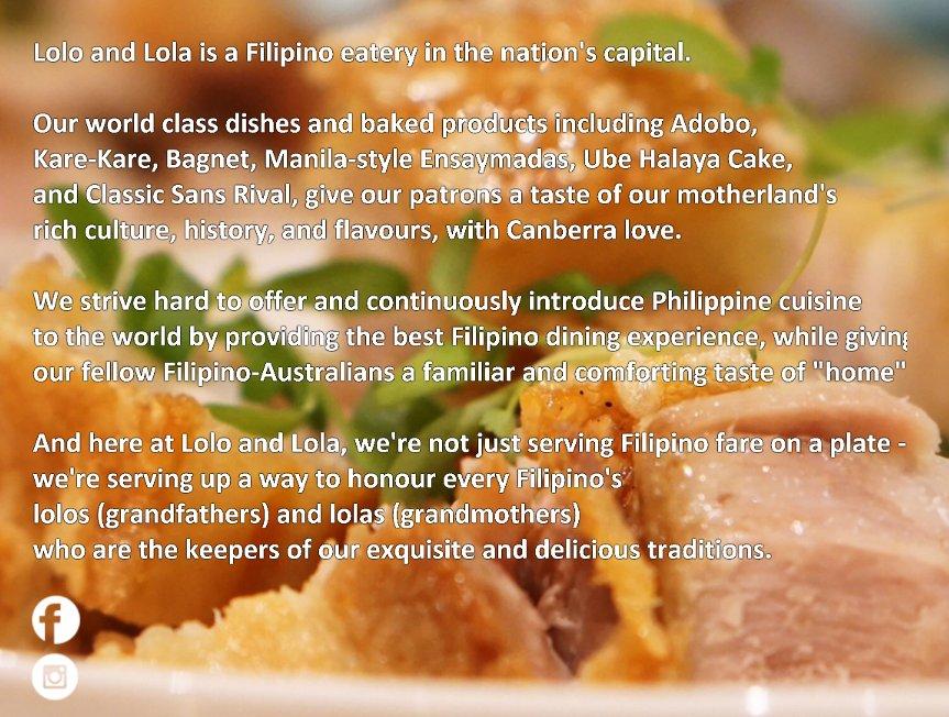 Menu at Lolo and Lola restaurant, Watson