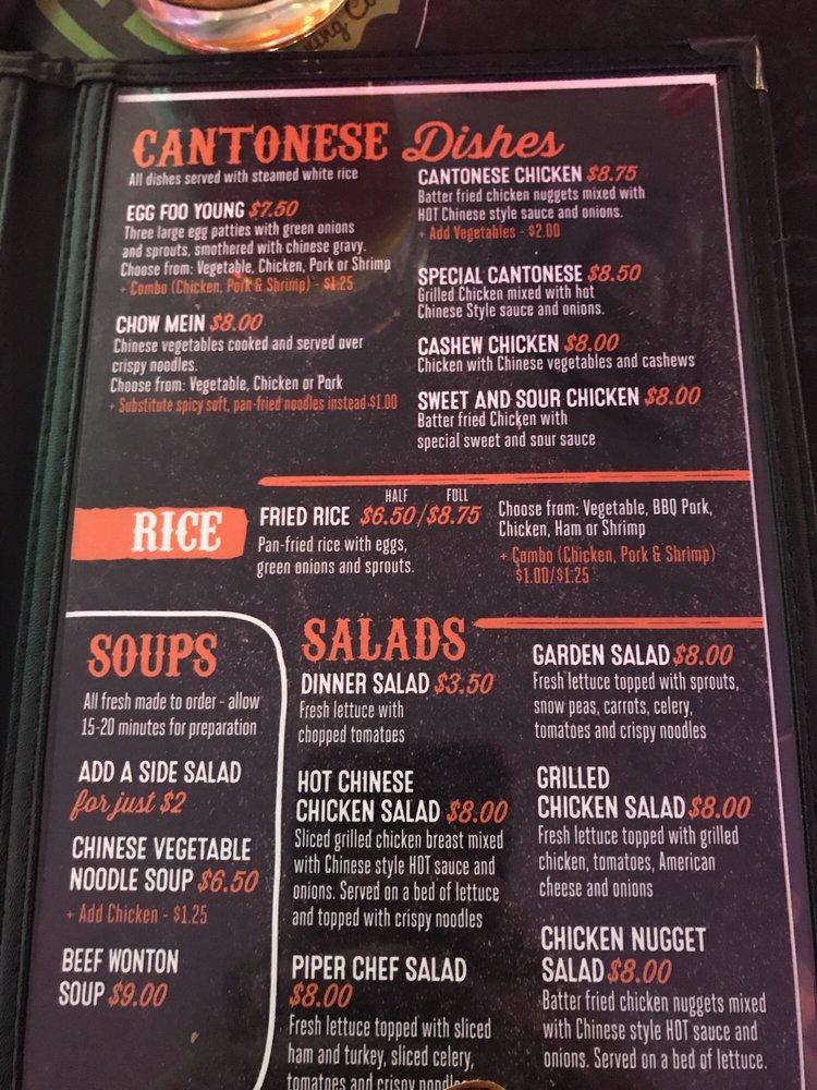 Menu at Piper Inn pub & bar, Denver