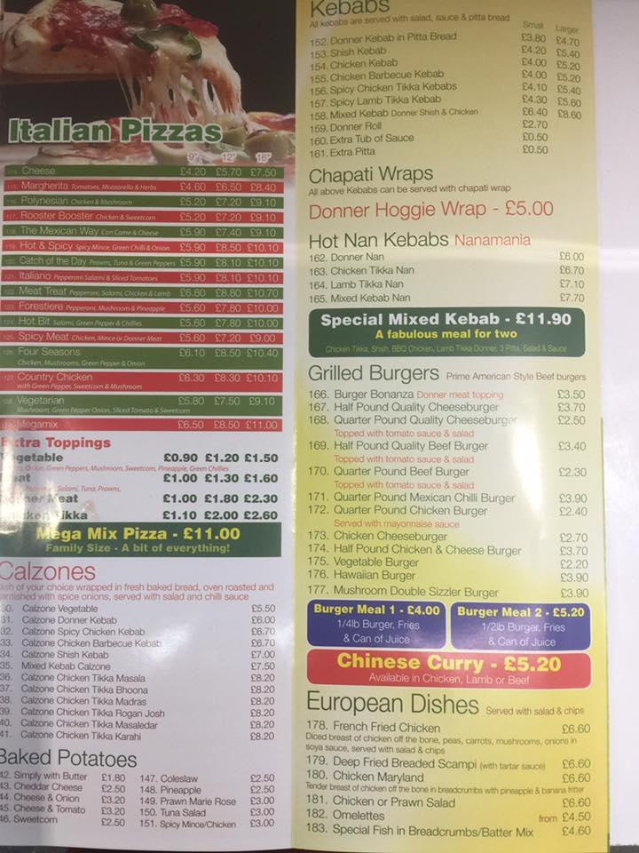 Menu at Chilli Hut fast food, Denny