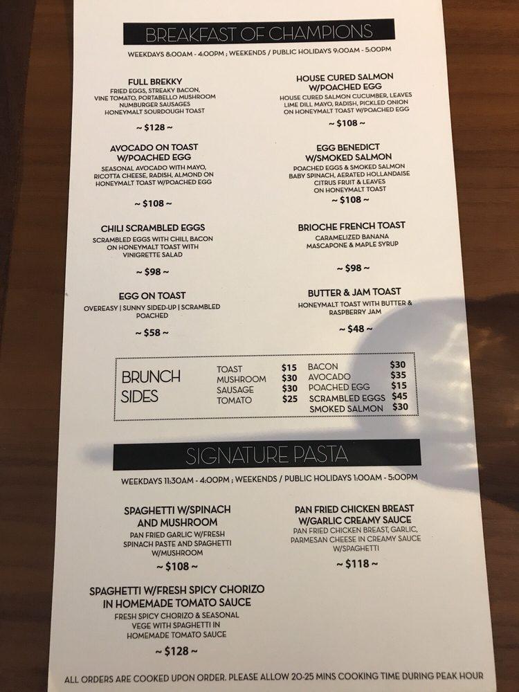 Menu at Cupping Room - Wan Chai restaurant, Hong Kong, 32 Swatow St