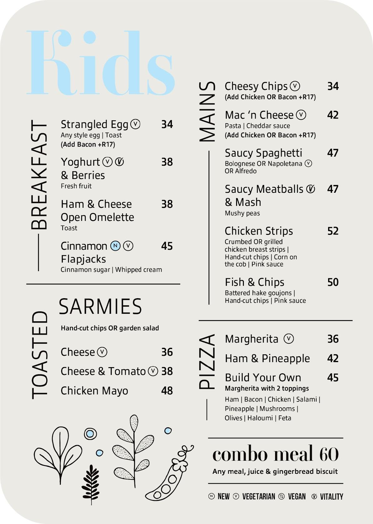 Menu at Doppio Zero Ebotse restaurant, Benoni
