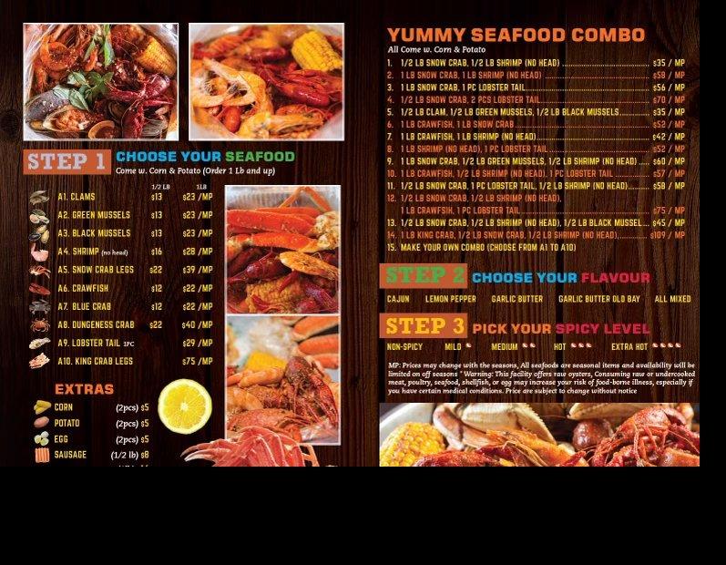 Menu at Yummy Crab restaurant, Key West