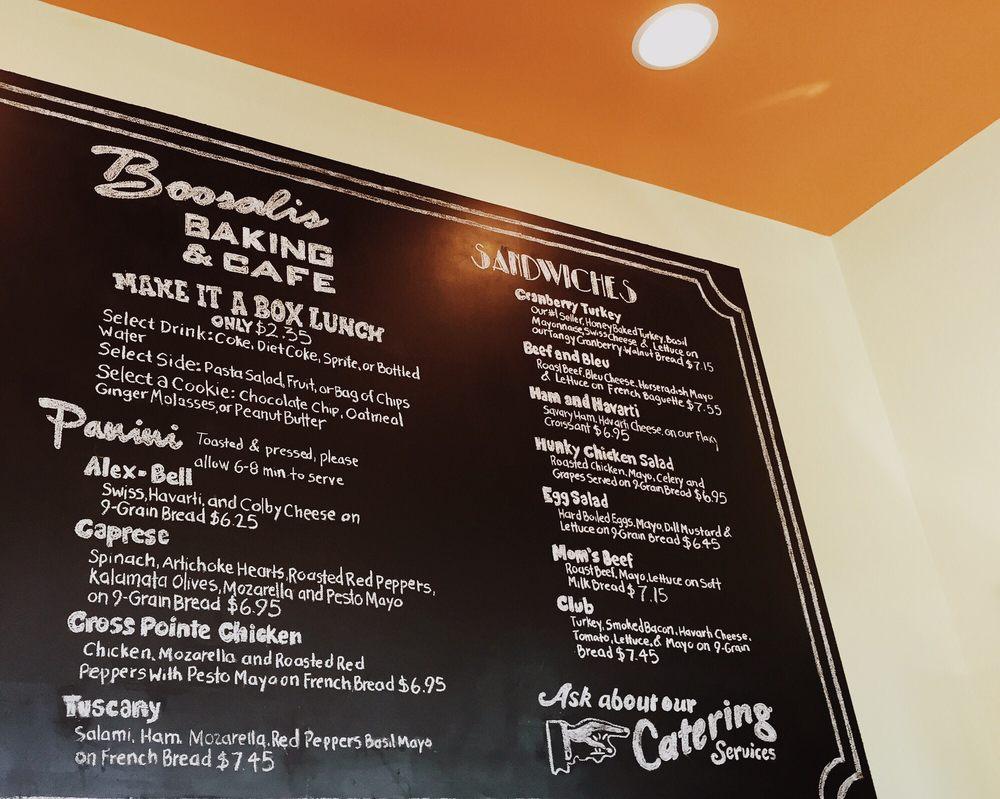 Menu at Boosalis Baking and Cafe, Centerville