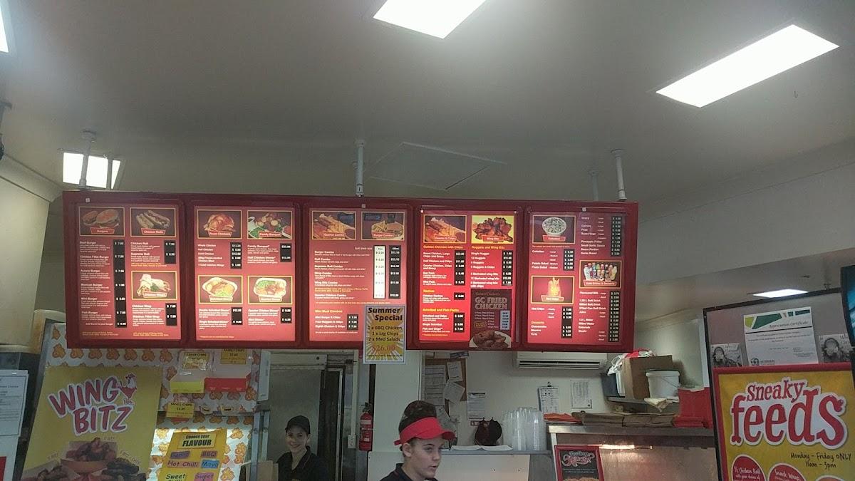 Menu at Golden Chicken fast food, Urangan, Boat Harbour Dr