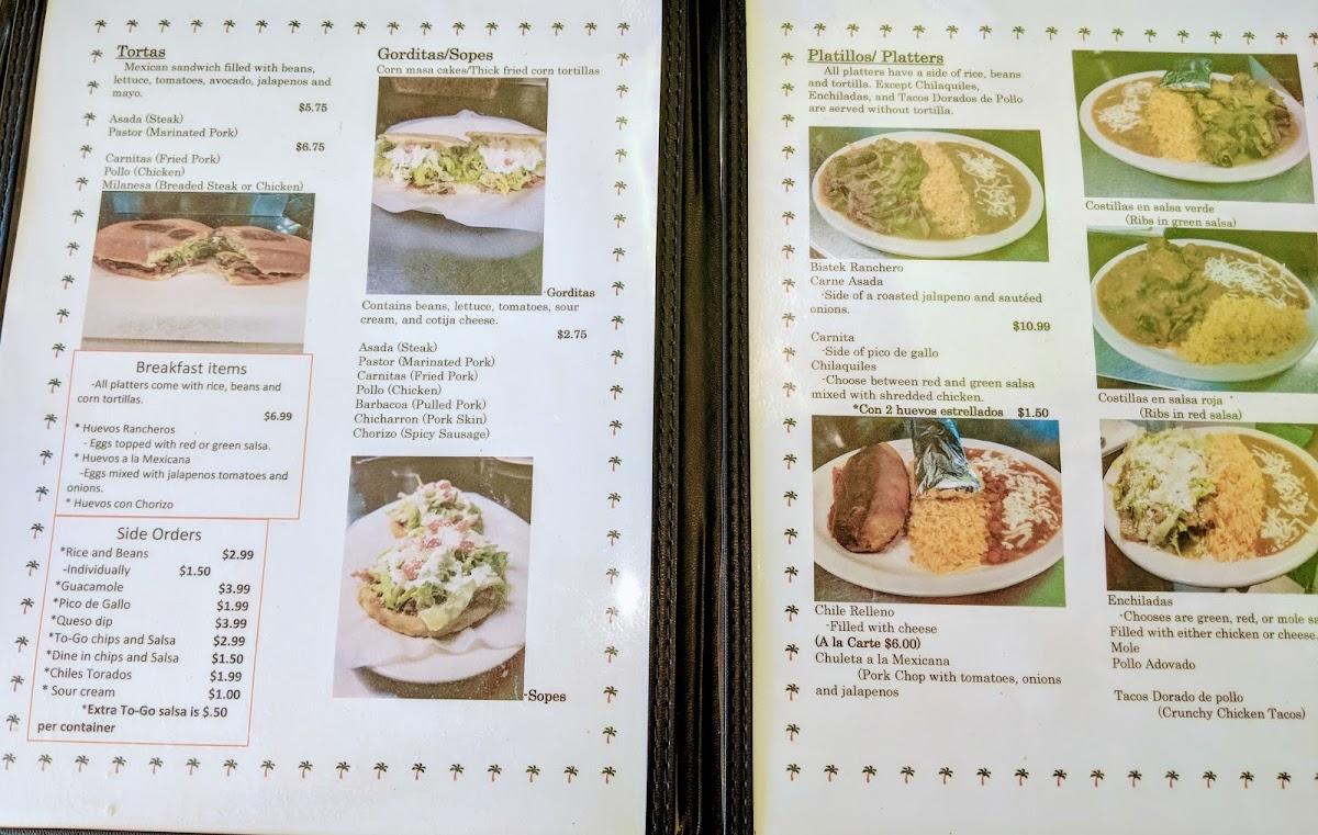 Menu at Mi Lindo Veracruz Restaurant, Clarksville