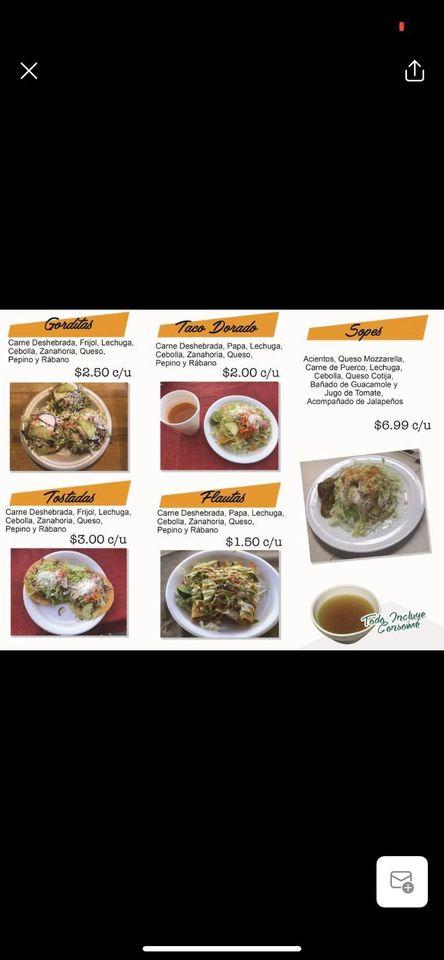 Menu at Cenaduria Doña Chayito restaurant, Glendale, W Bethany Home Rd