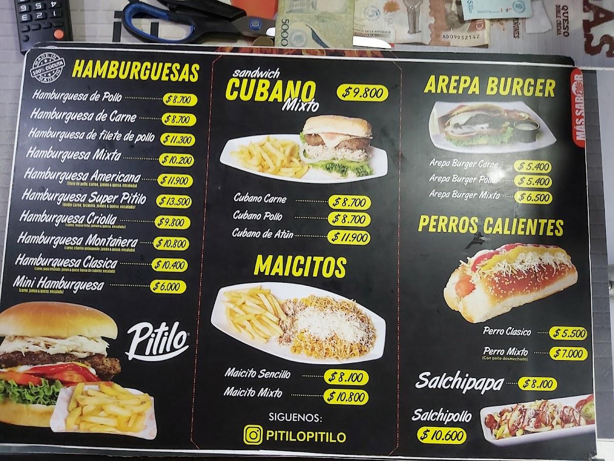 Menu at Pitilo Más Sabor... restaurant, Cúcuta