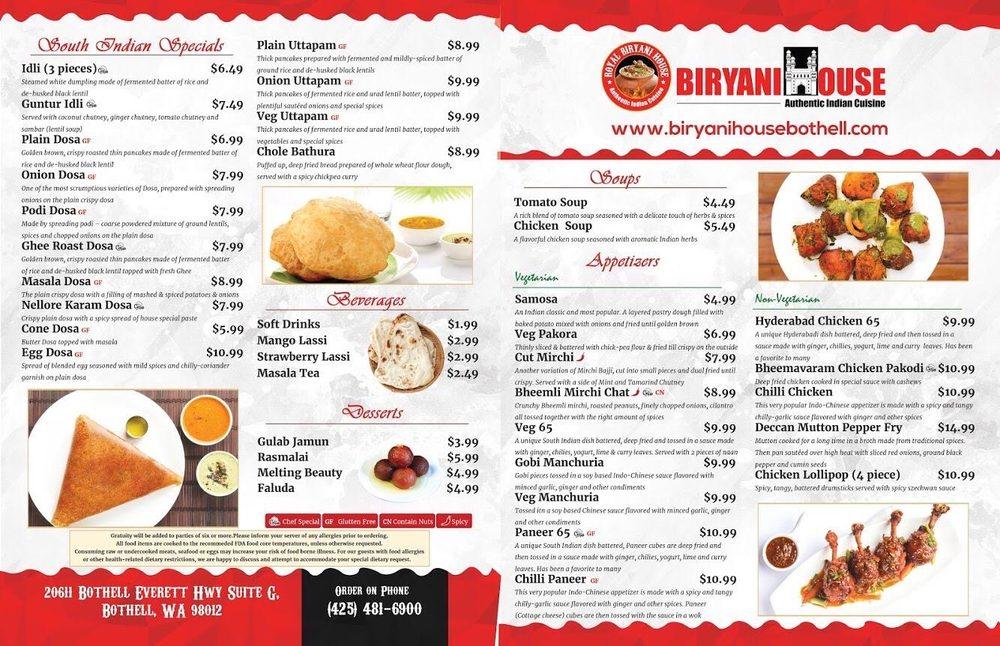 Menu at Royal Biryani House desserts, Bothell
