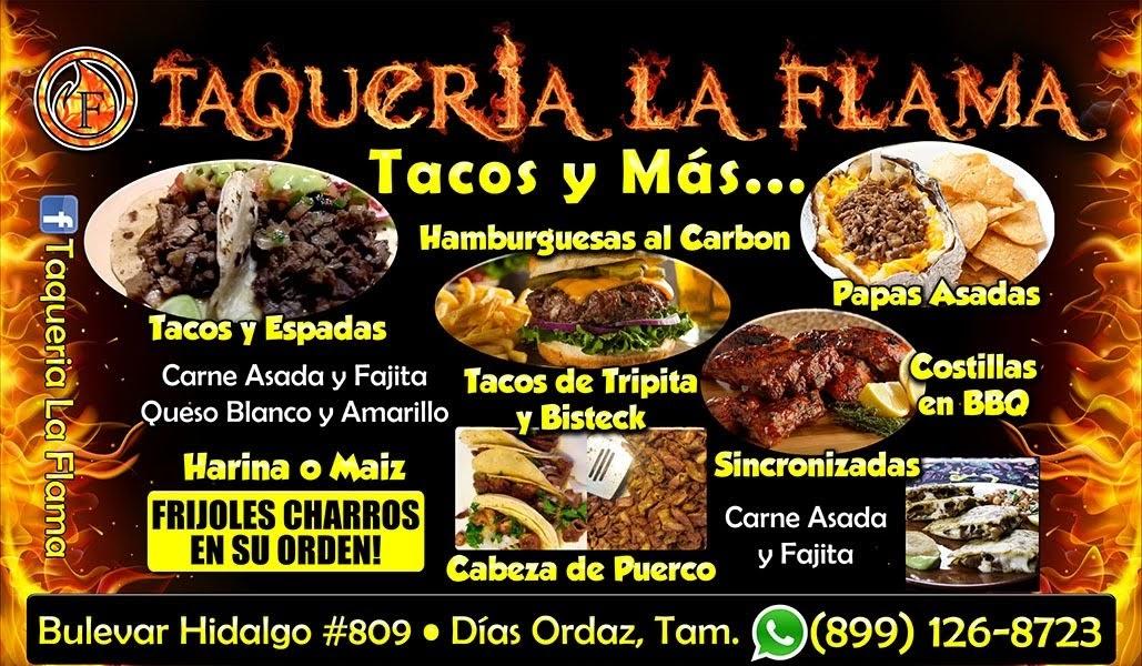 Menu at Taqueria LA FLAMA Tacos Y Mas... restaurant, Gustavo Díaz Ordaz