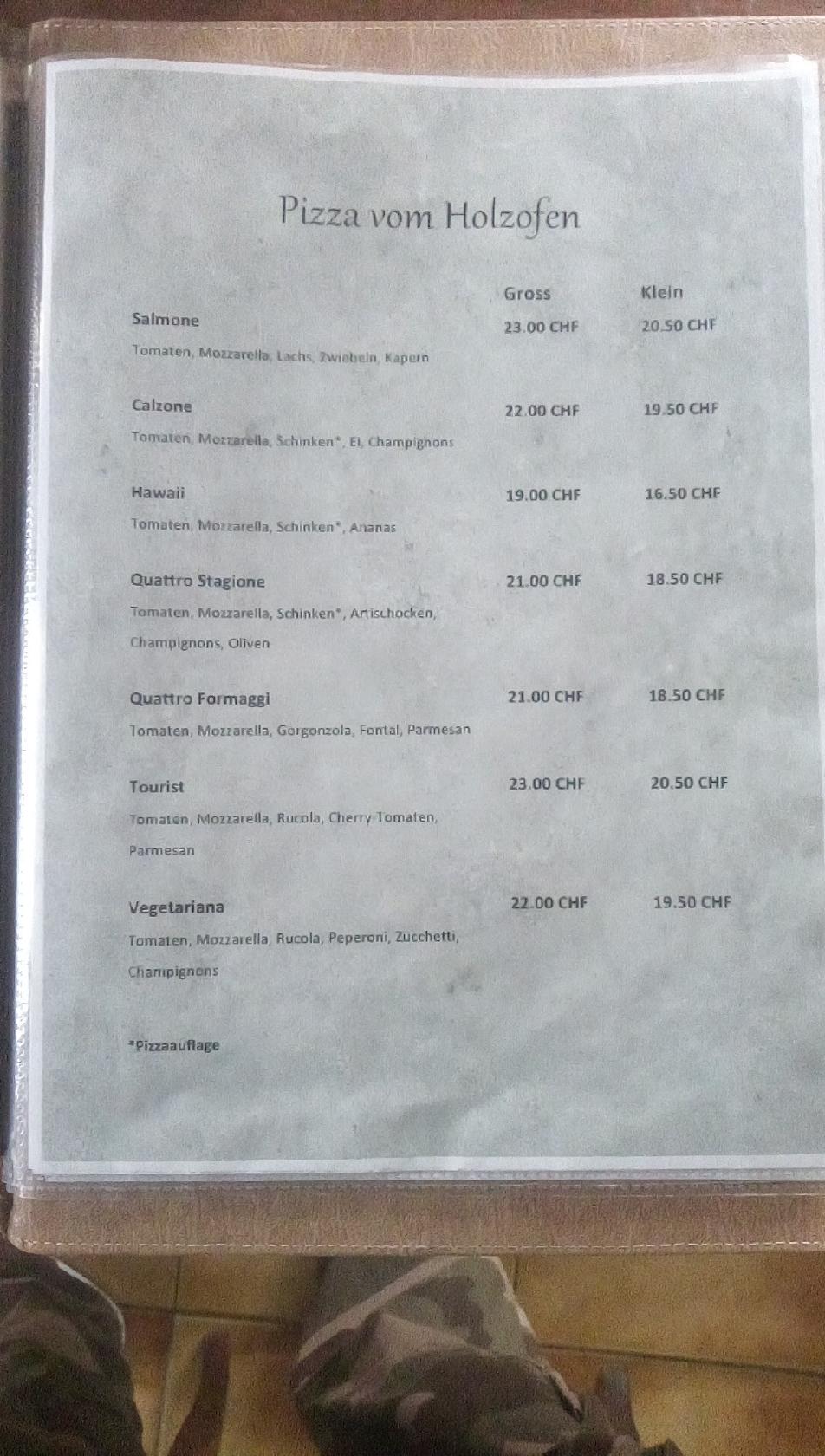 Menu at Tourist, Gampel-Bratsch