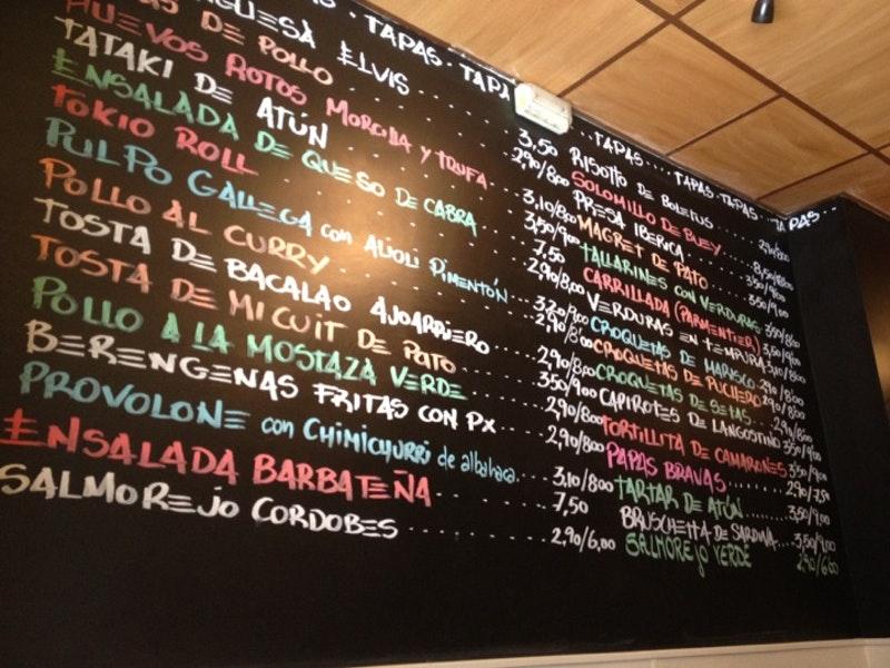 Carta del pub y bar Dúo Tapas, Sevilla