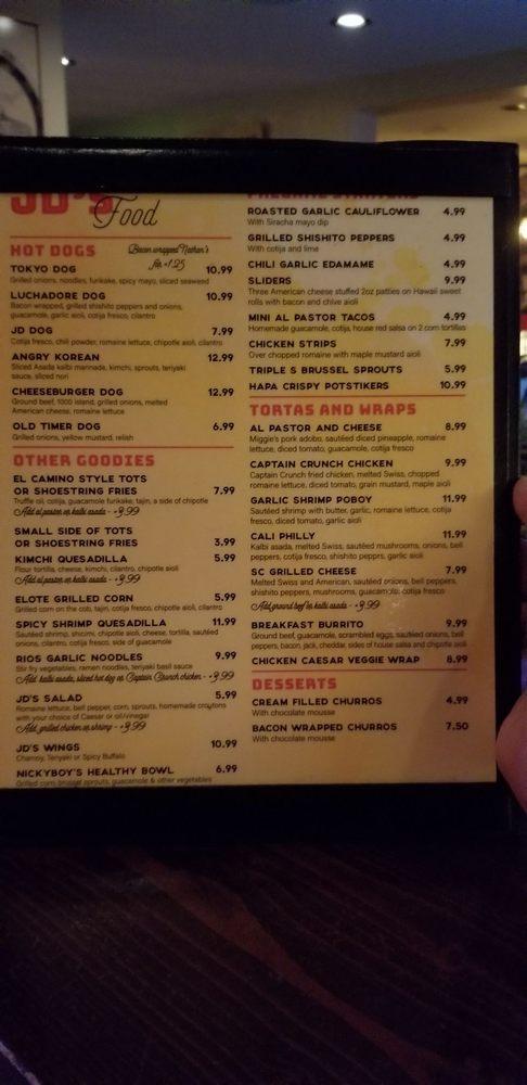 Menu at JD's Kitchen & Bar, San Clemente