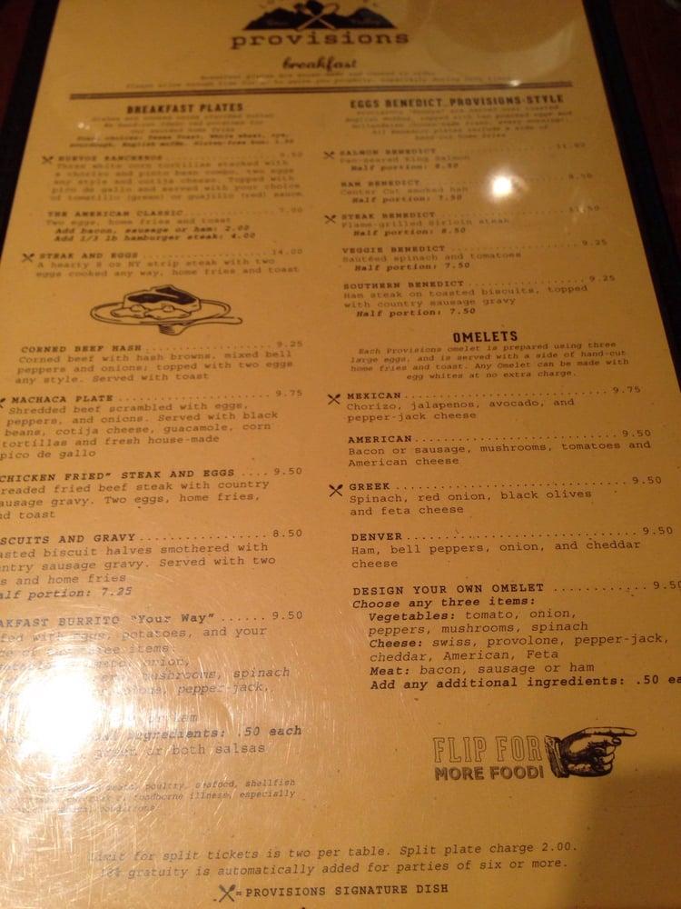 Menu at The Provision Kitchen pub & bar, Driggs