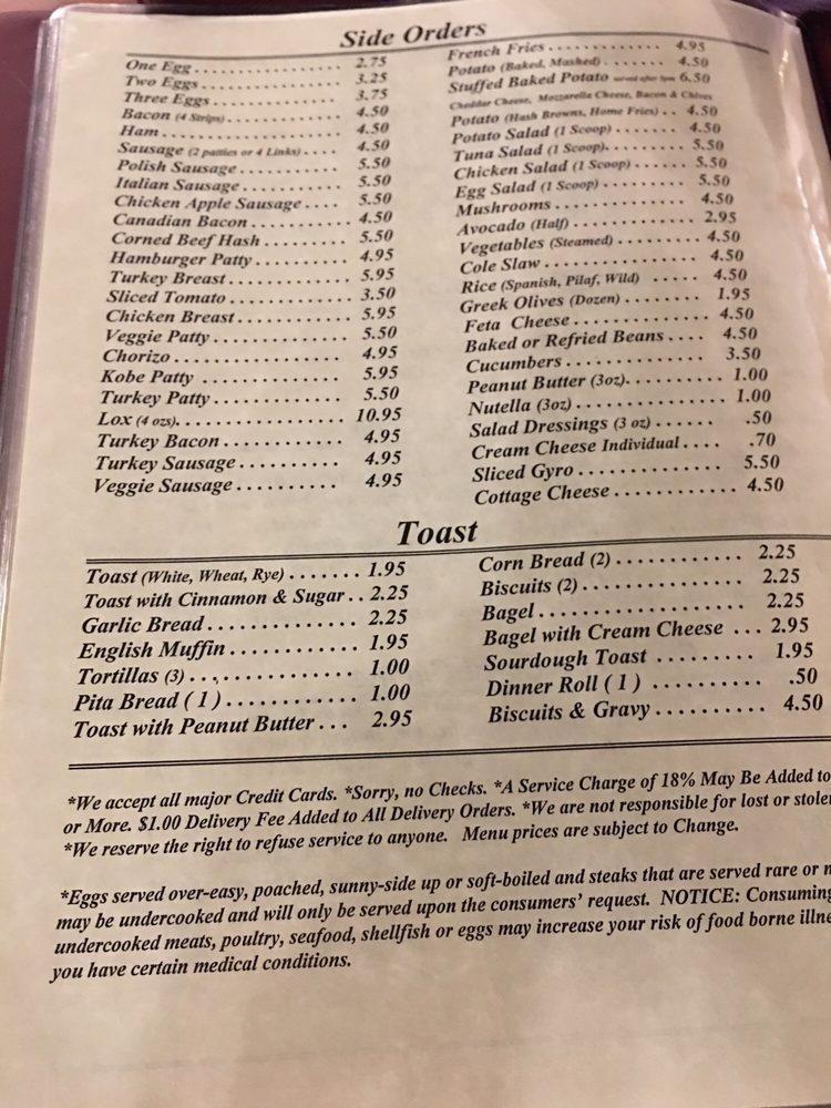 Menu at Coral Cafe, Burbank