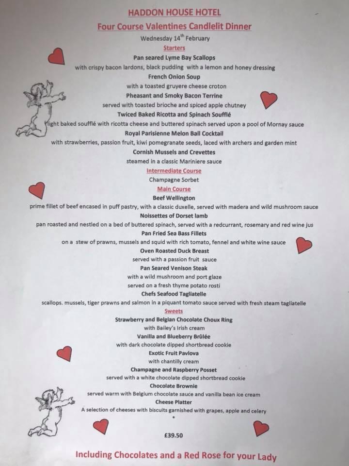Menu at Haddon House Hotel pub & bar, Bridport