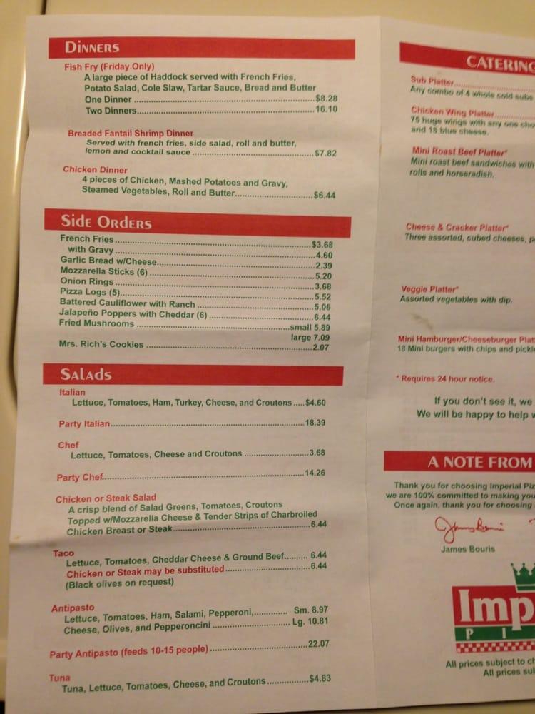 Menu at Imperial Pizza - Abbott Road pizzeria, Buffalo, Abbott Rd