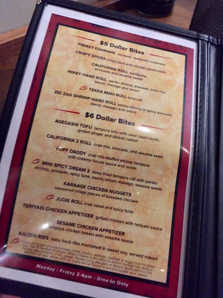 Menu at Mikuni Kaizen restaurant, Roseville, Galleria Blvd Ste 160