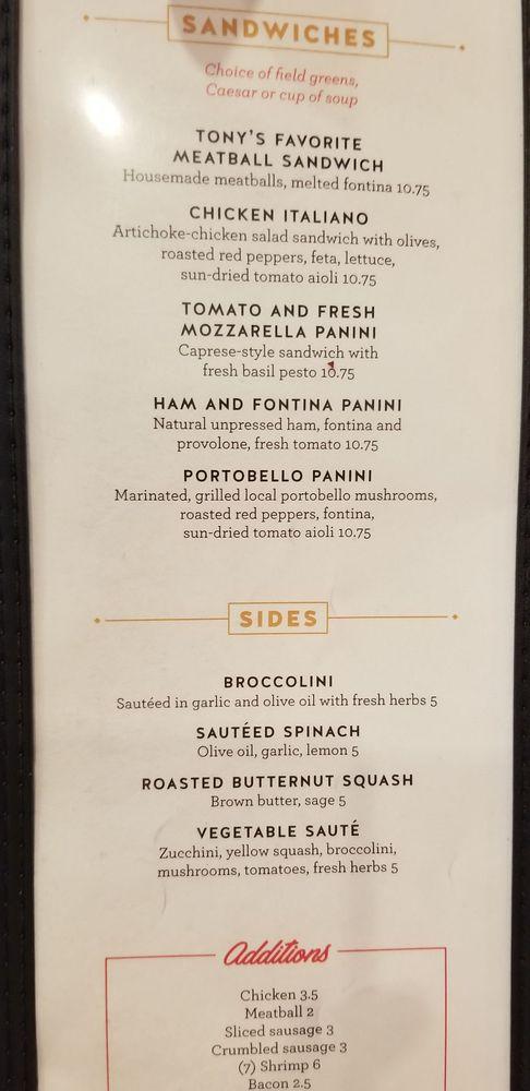 Menu at Pastini restaurant, Bend