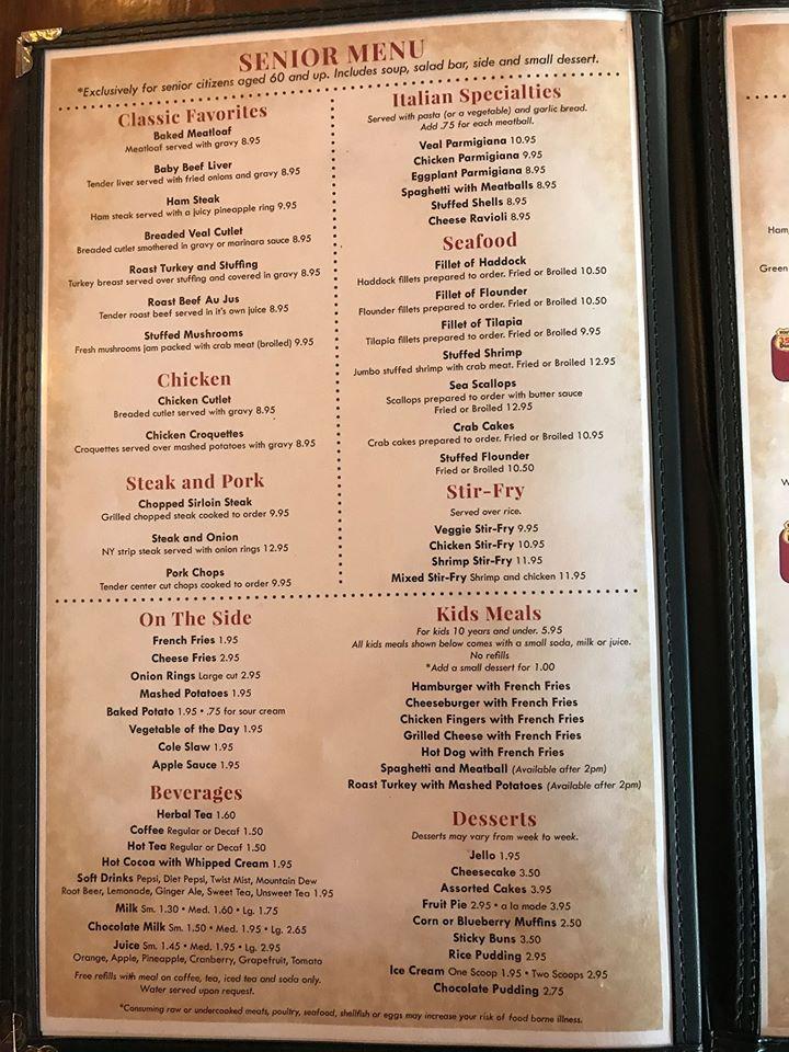 Menu at Route 352 Diner restaurant, Brookhaven