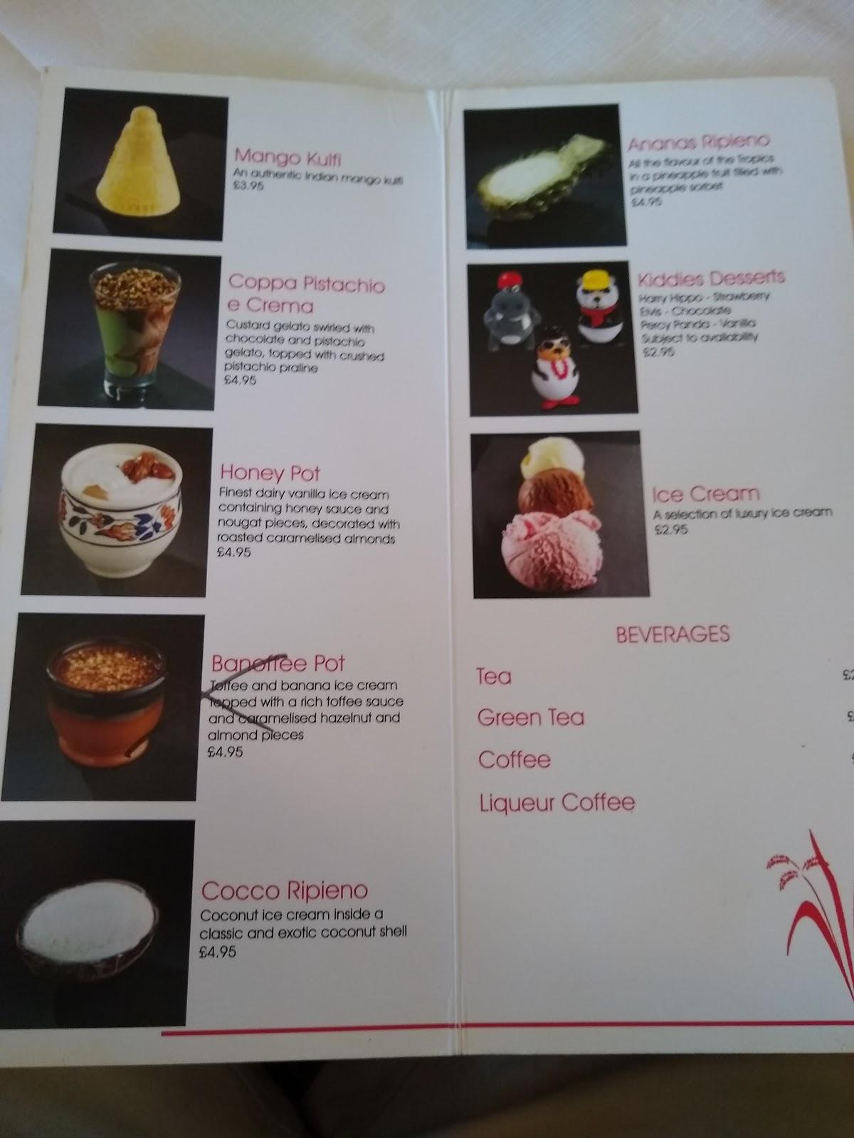 Menu at Shimla restaurant, Beauly