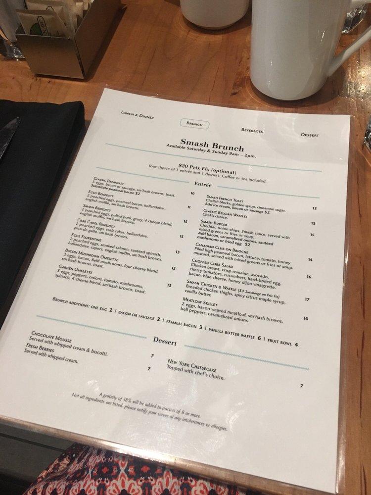 Menu at Smash Kitchen and Bar, Markham