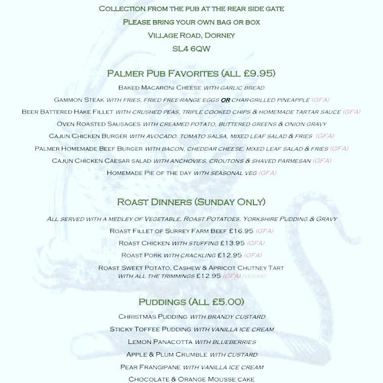 Menu at The Palmer Arms pub & bar, Windsor