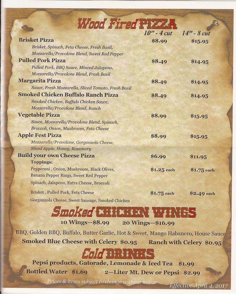 Menu at Smoky Martins BBQ, Meadville
