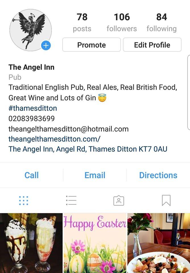 Menu at The Angel Inn pub & bar, Thames Ditton