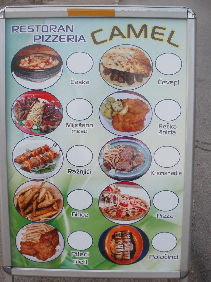 Menu at Camel Puracic restaurant, Puračić