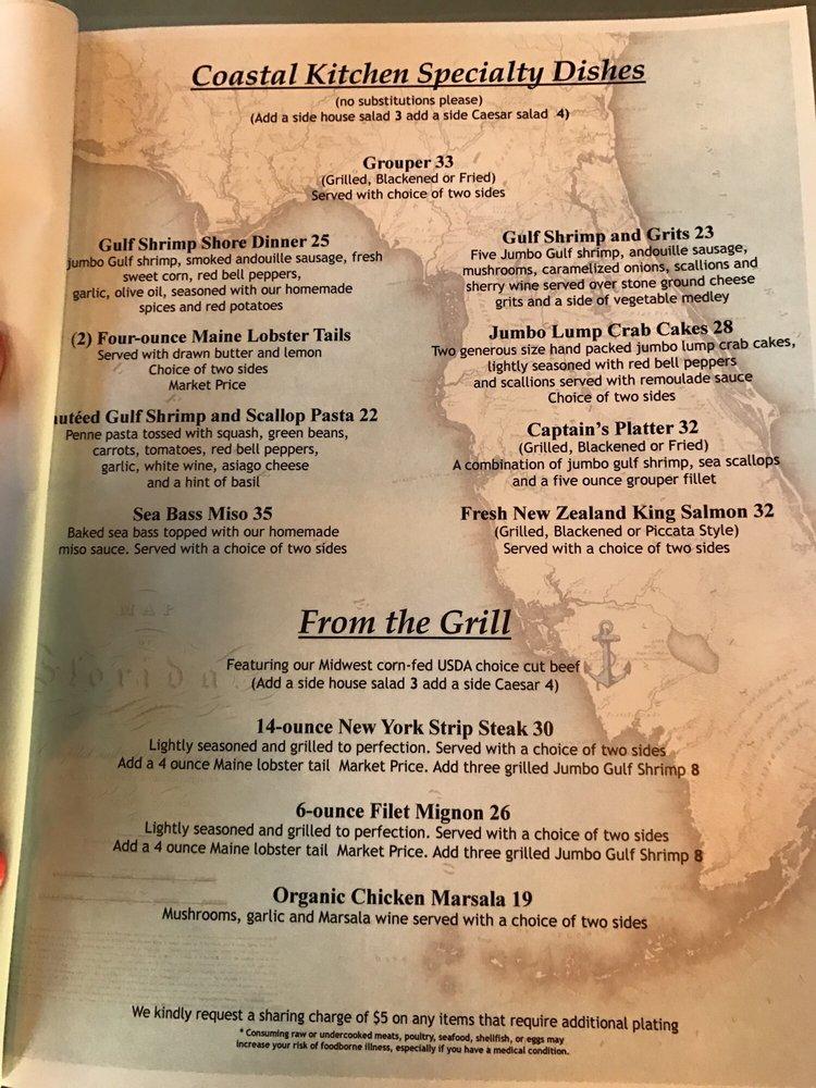 Menu at Naples Coastal Kitchen pub & bar, North Naples