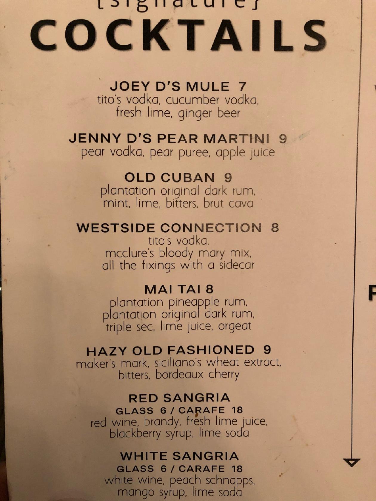 Menu at Westside Social pub & bar, Grand Rapids