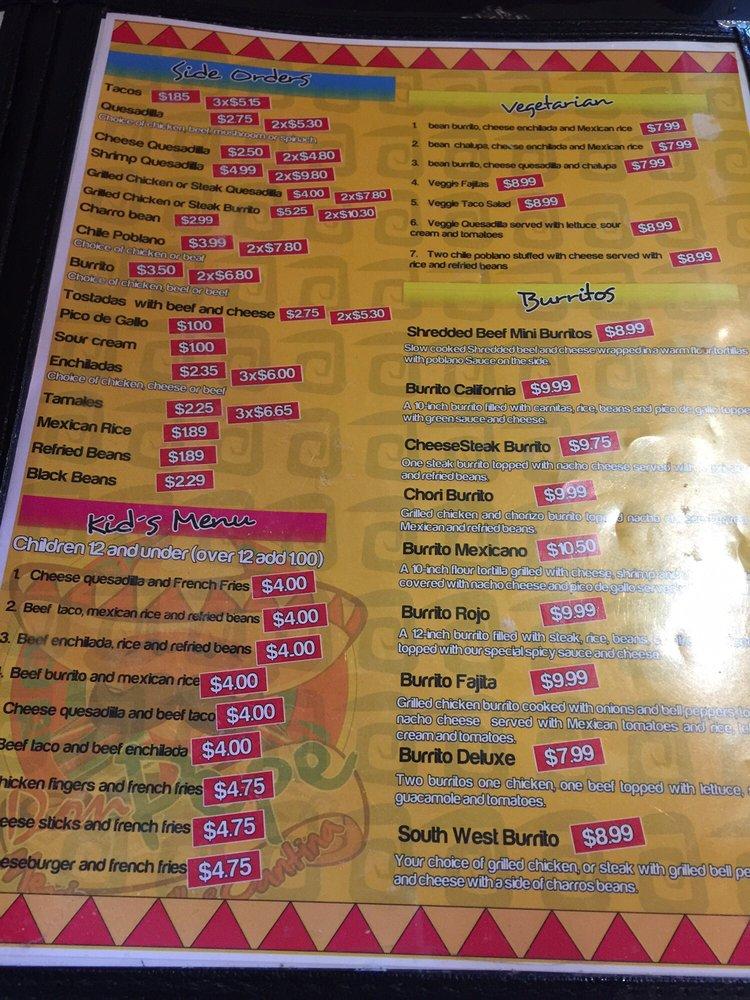 Menu at Don Pepe Mexican Grill & Cantina restaurant, Pelion
