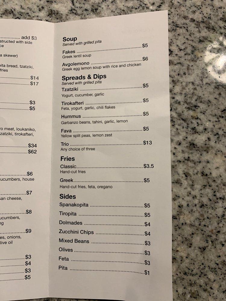 Menu at The Fat Greek restaurant, Haverhill